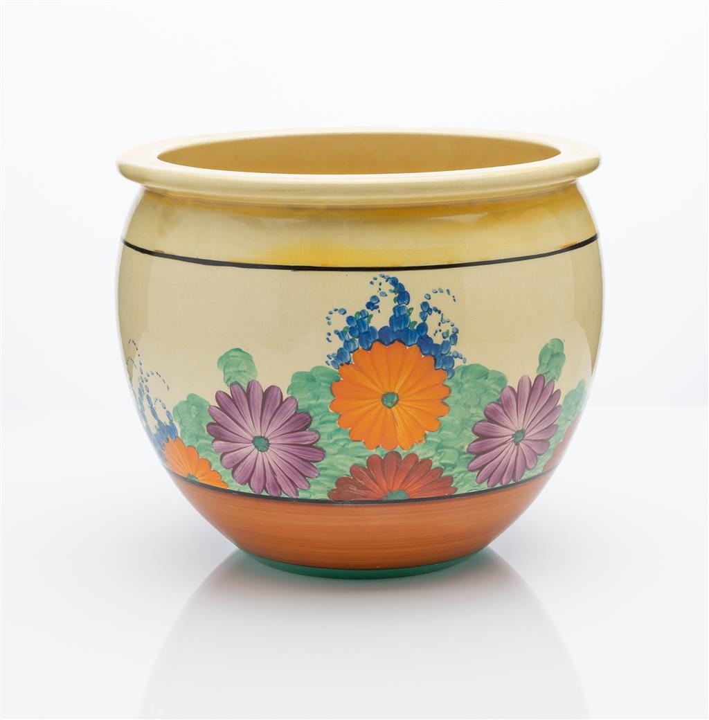 Clarice Cliff | A rare Clarice Cliff Bizarre jardinere | MutualArt