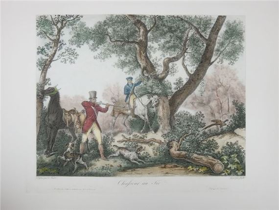 Carle Vernet | Hunter on the lookout & Hunter shooting | MutualArt
