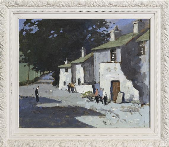 William Gaunt | FIGURES BY A COTTAGE | MutualArt