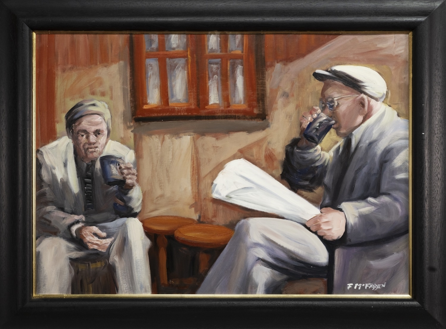 Frank McFadden | A DRINK AND THE PAPER | MutualArt