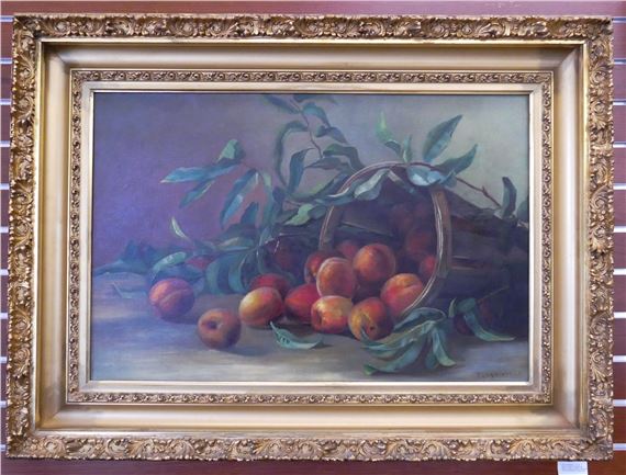 Edith Wright | Edith Wright 1899 Basket of Apples Oil Painting in ...