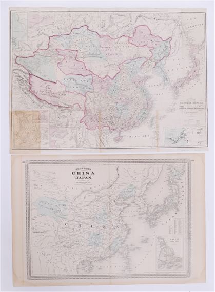 W. Williams | 2pc 19th Century American Maps of China- Johnson (19th ...