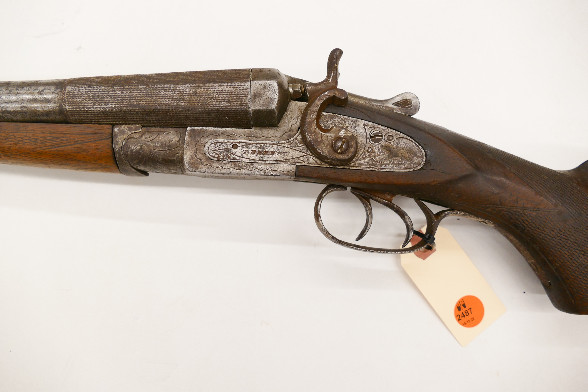 T. Barker | T. Barker Double Barrel Shotgun. Barrel measures 48 ...