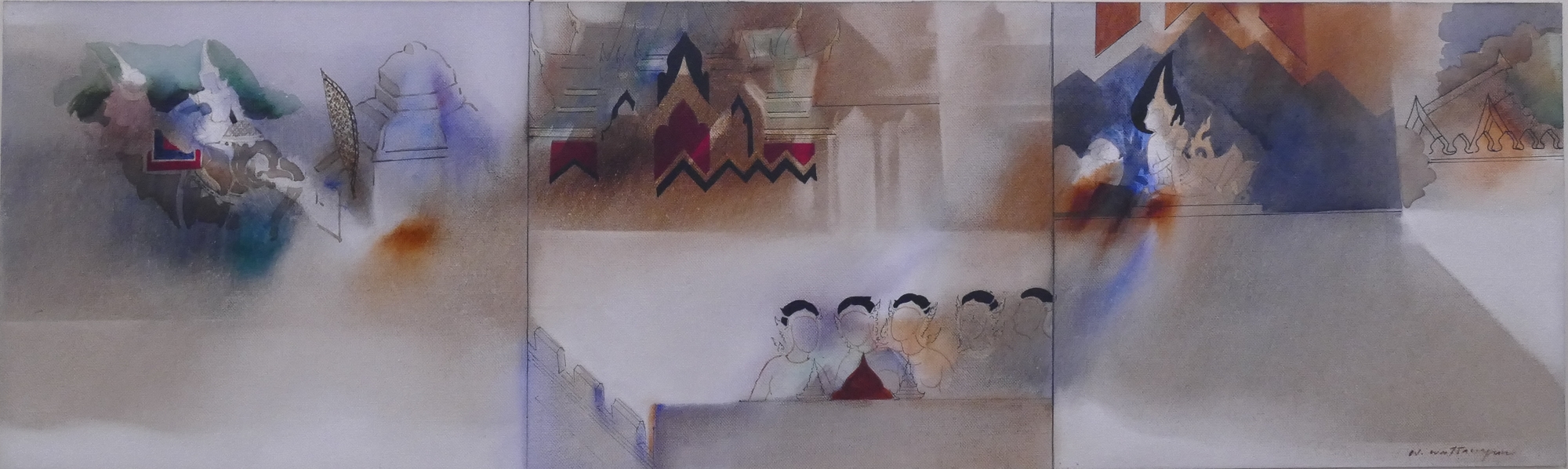 Wattana Wattanapun | 2pc Wattana Wattanapun Modern Thai Panoramic ...