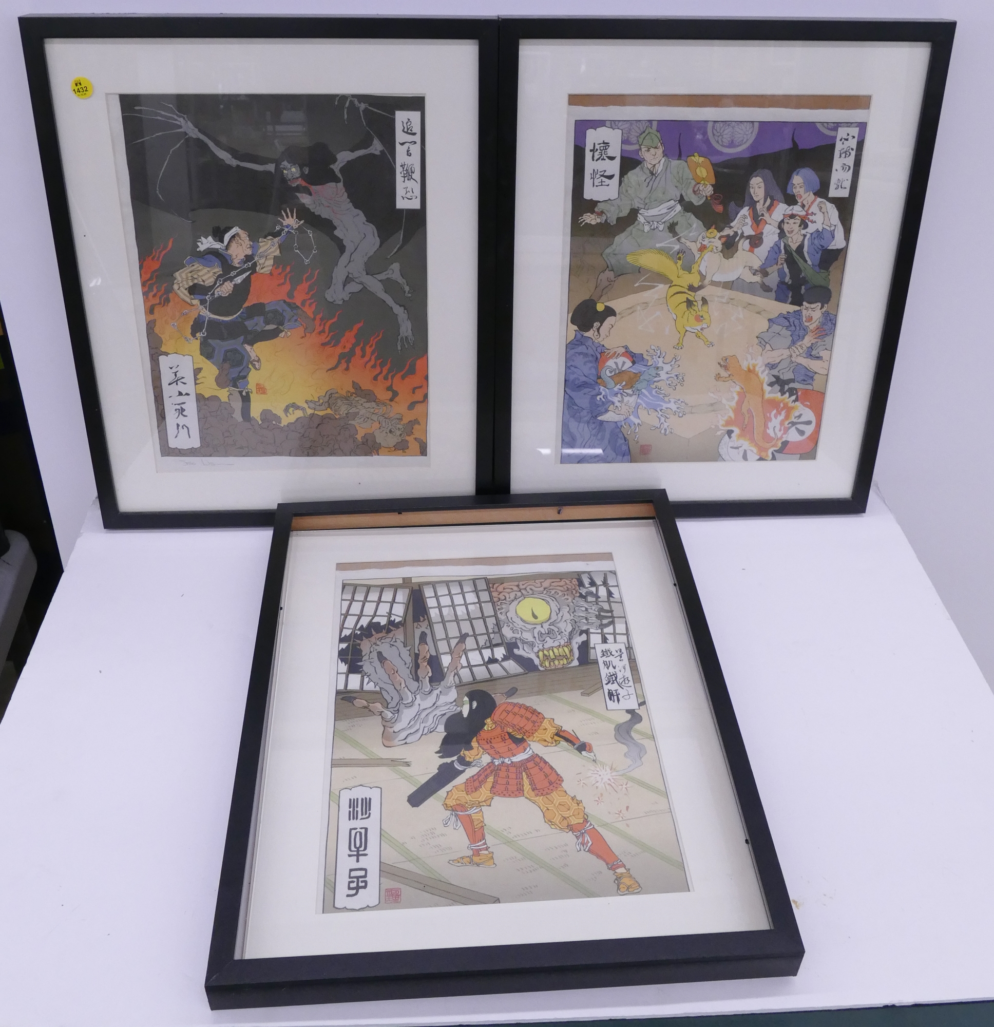 Jed Henry | 3pc Jed Henry Nintendo Game Contemporary Japanese Ukiyo-e ...