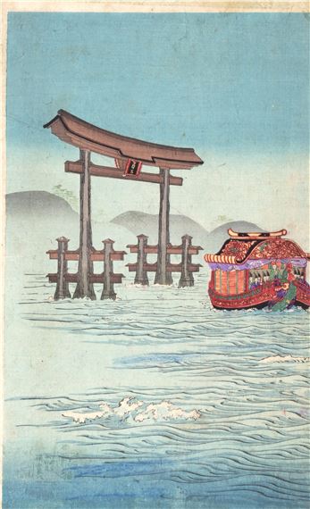 Nobukazu Watanabe | Japanese xylography depicting the Toria Gate of ...