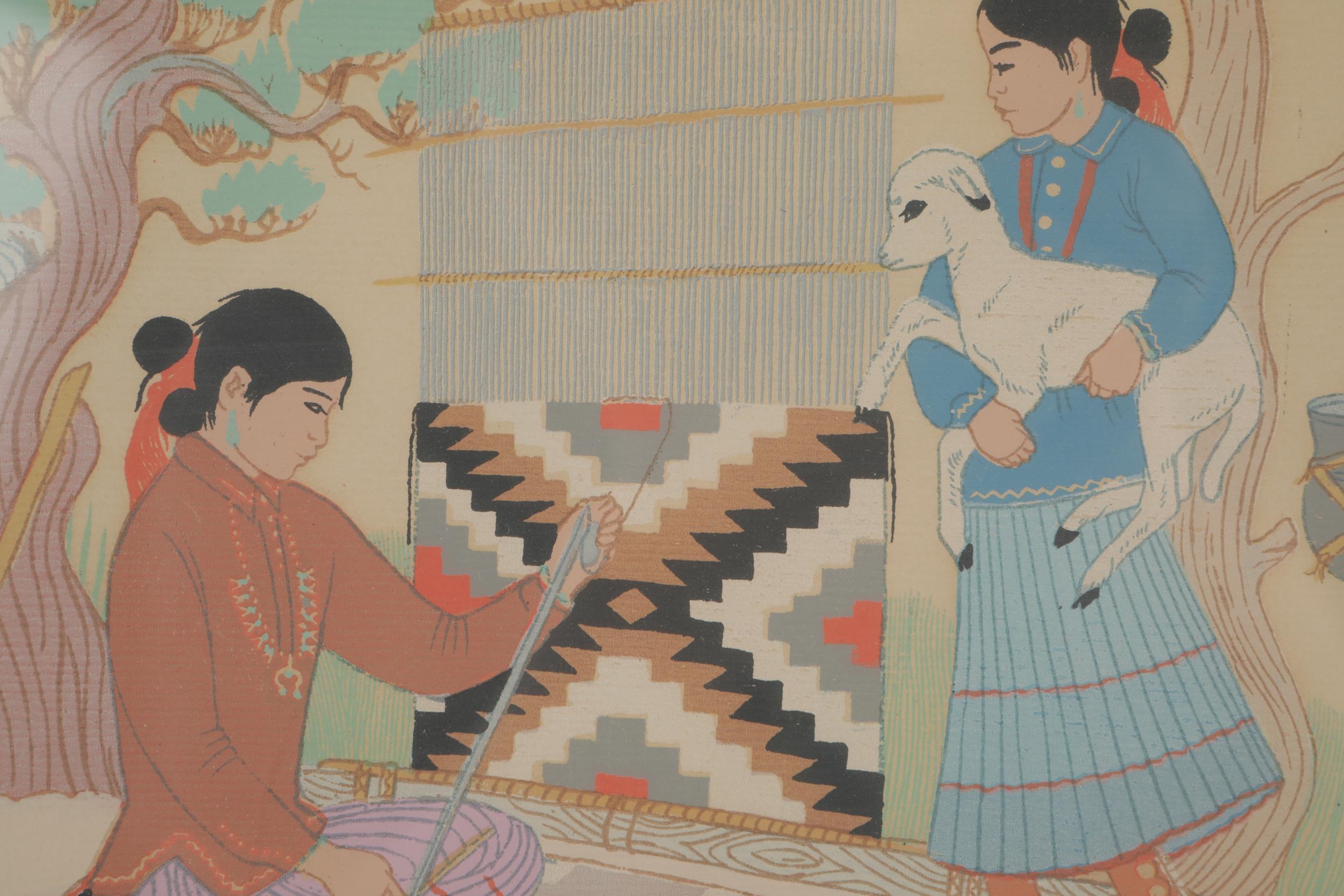 Harrison Begay | FIGURES AT A LOOM | MutualArt