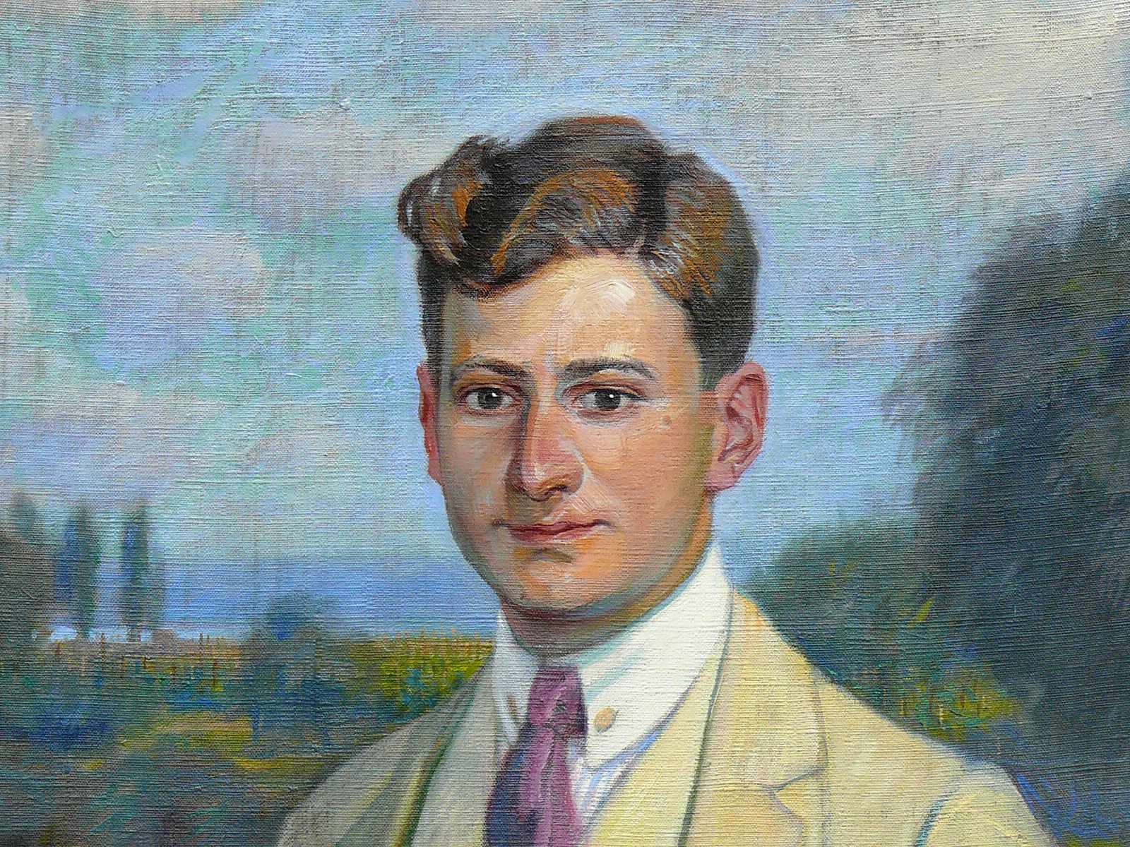 Bernhard Schneider-Blumberg | Männerportrait vor Reichenauer Landschaft ...