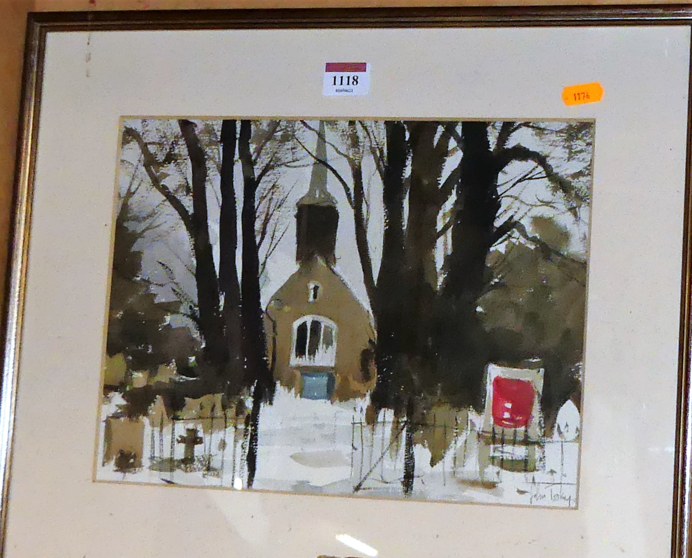 John Tookey | John Tookey - Church view in winter | MutualArt