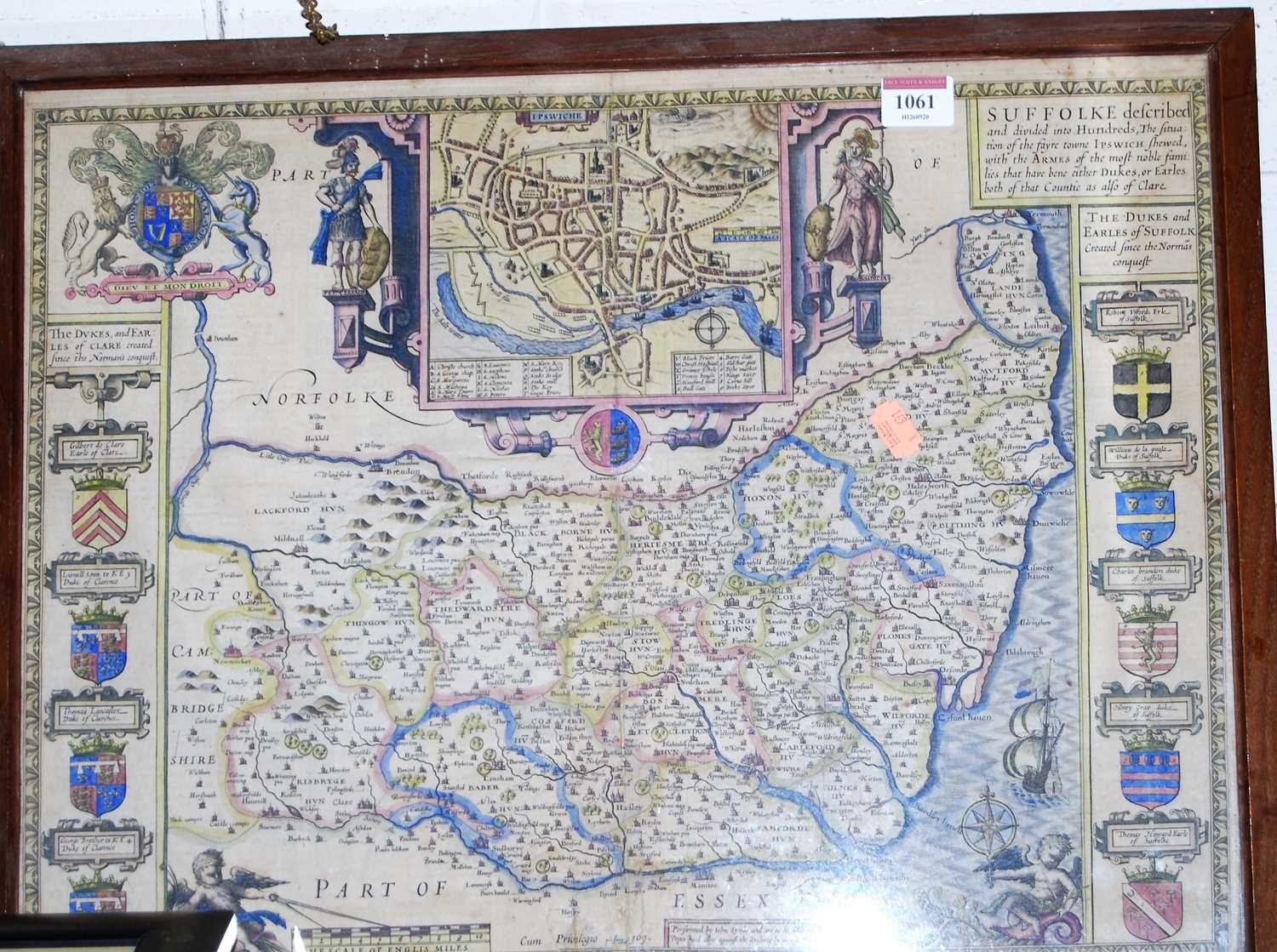 John Speed | John Speed - engraved County Map of Suffolk | MutualArt