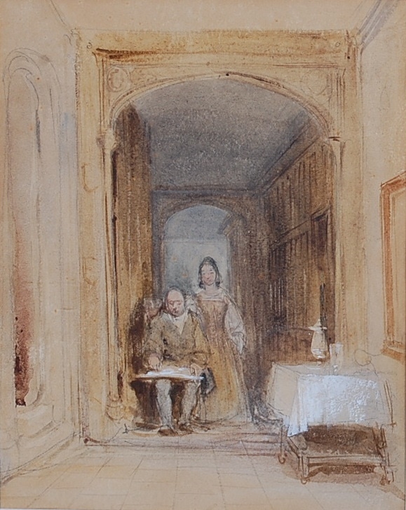 George Cattermole | - Interior scene with couple by a fire | MutualArt