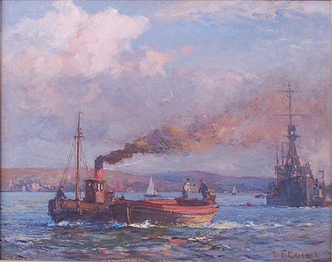 Bernard Finegan Gribble | - A barge and other shipping off the ...