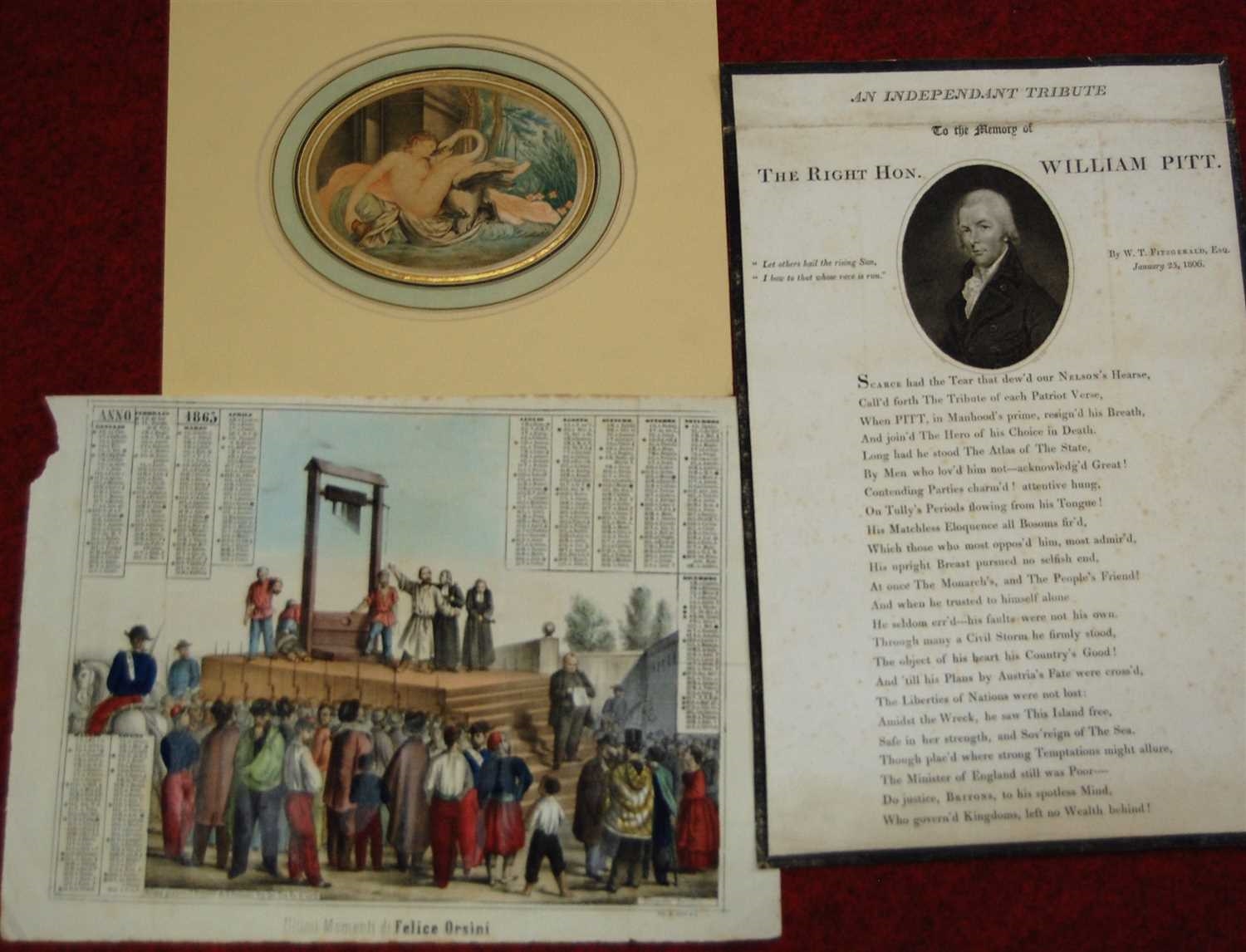 William Pitt | Assorted prints and engravings to include an independent ...