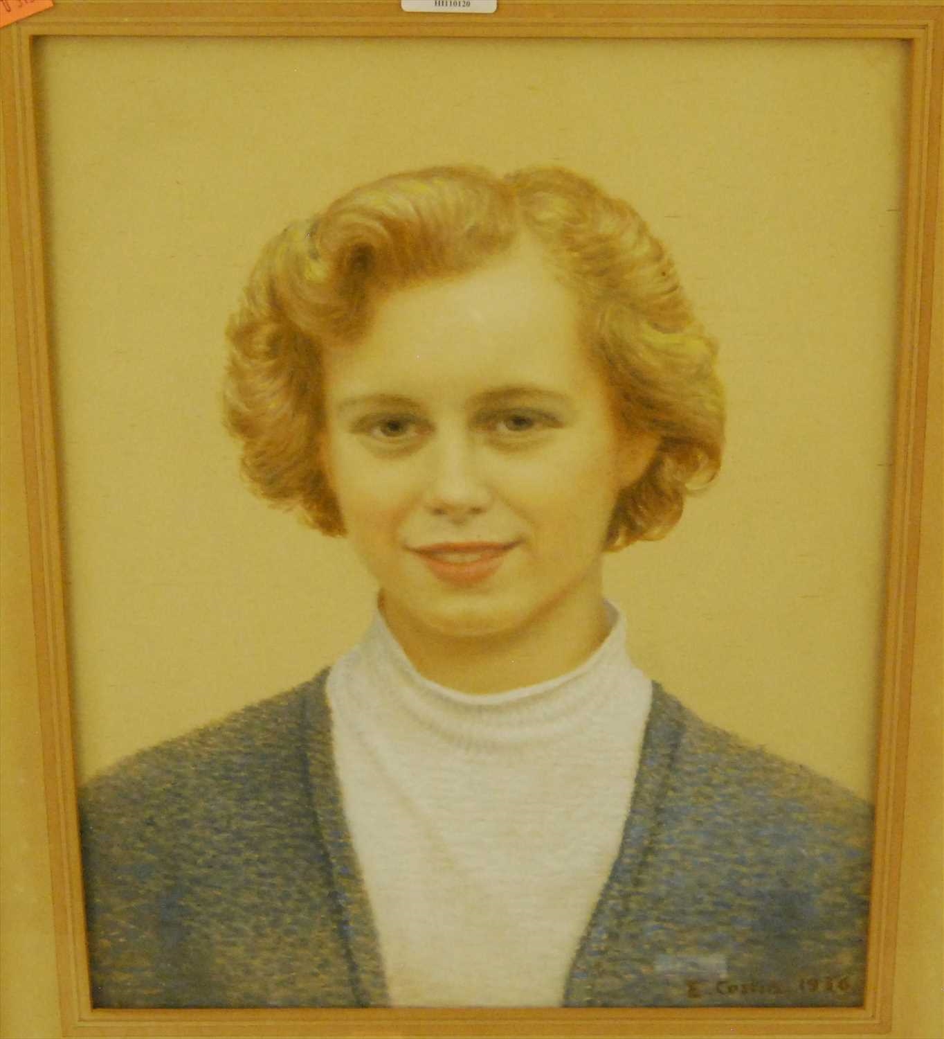 E. Costin | E. Costin - Head and shoulders portrait study of a woman ...