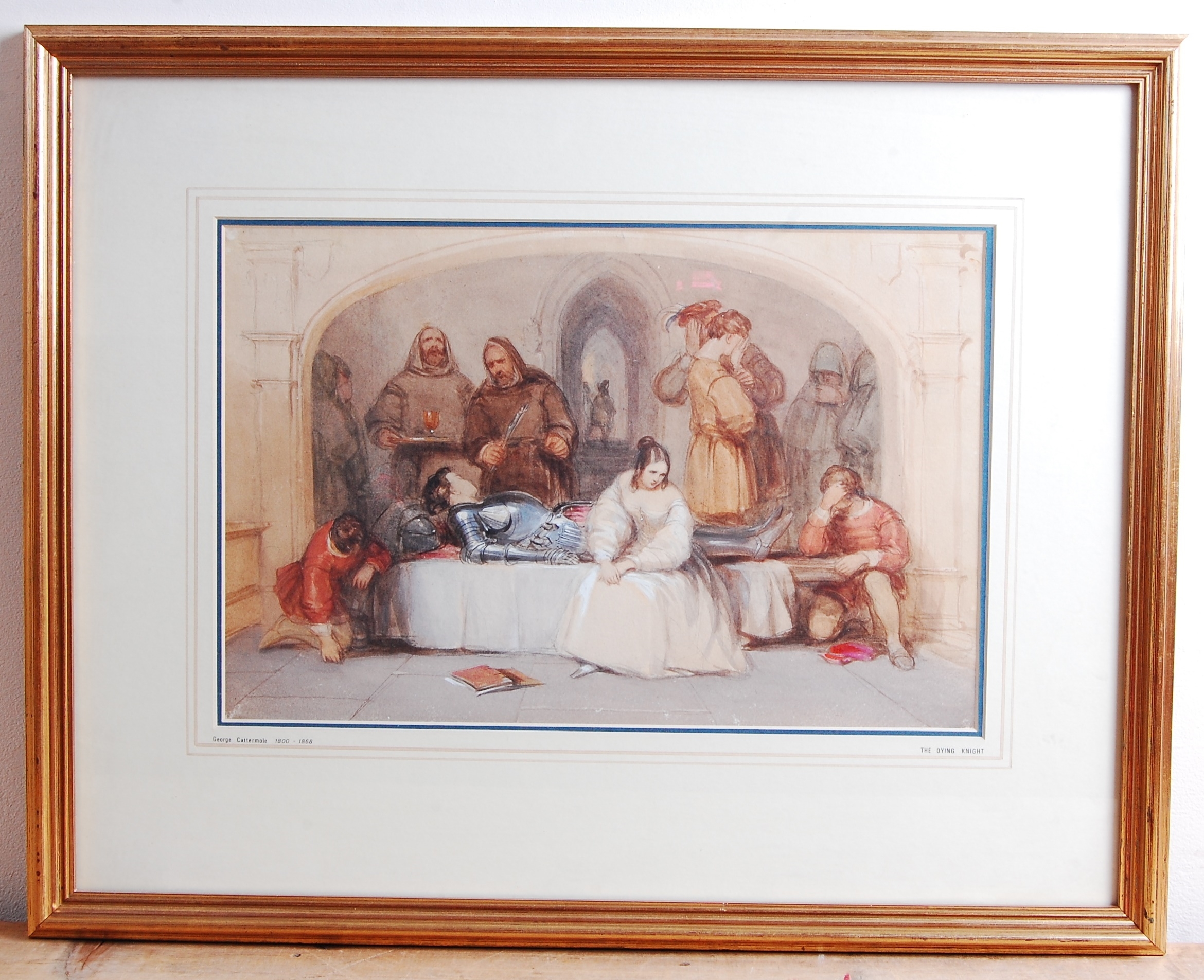 George Cattermole | - A dying knight in full armour receiving extreme ...