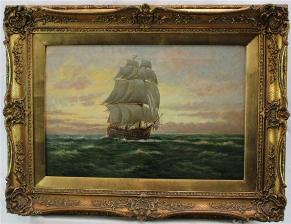 John Bonny Bonny | A clipper ship under full sail in a breeze | MutualArt