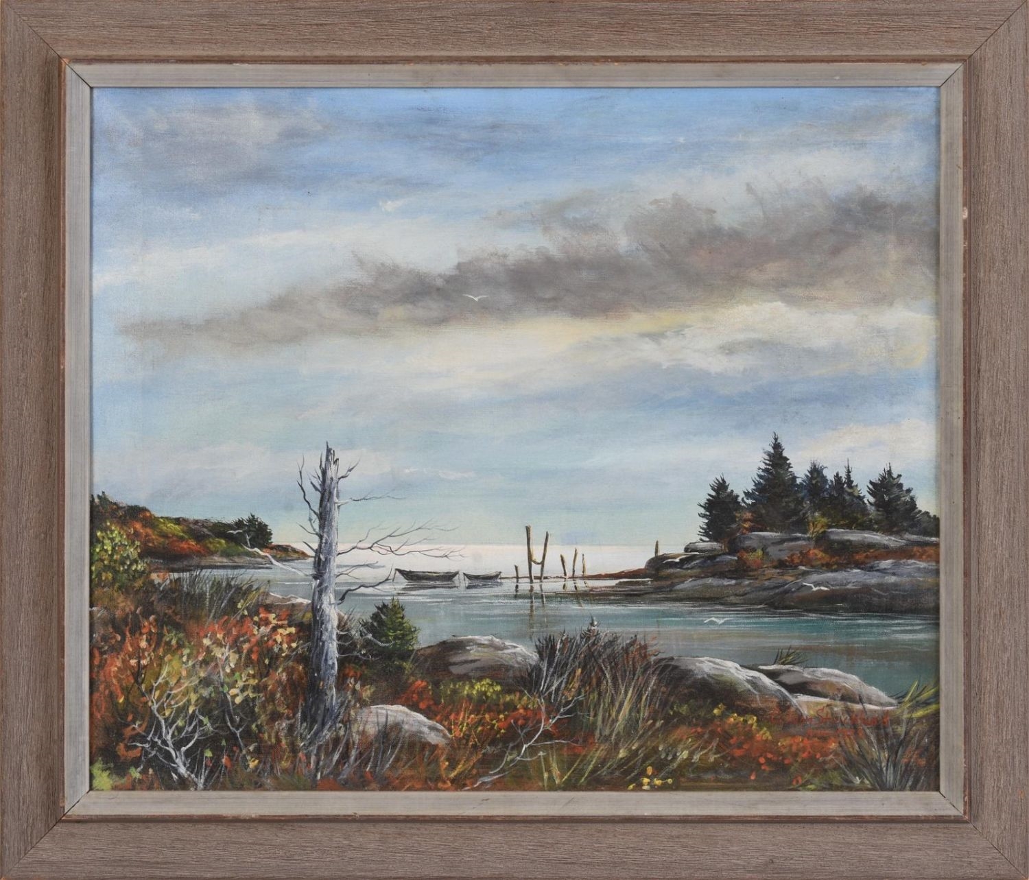 Strickland | Maine Coastal Scene by C. Leon Strickland. (1975) | MutualArt