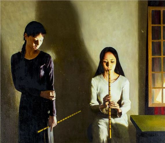 Meng Luding | Two Women with Flutes (1997) | MutualArt