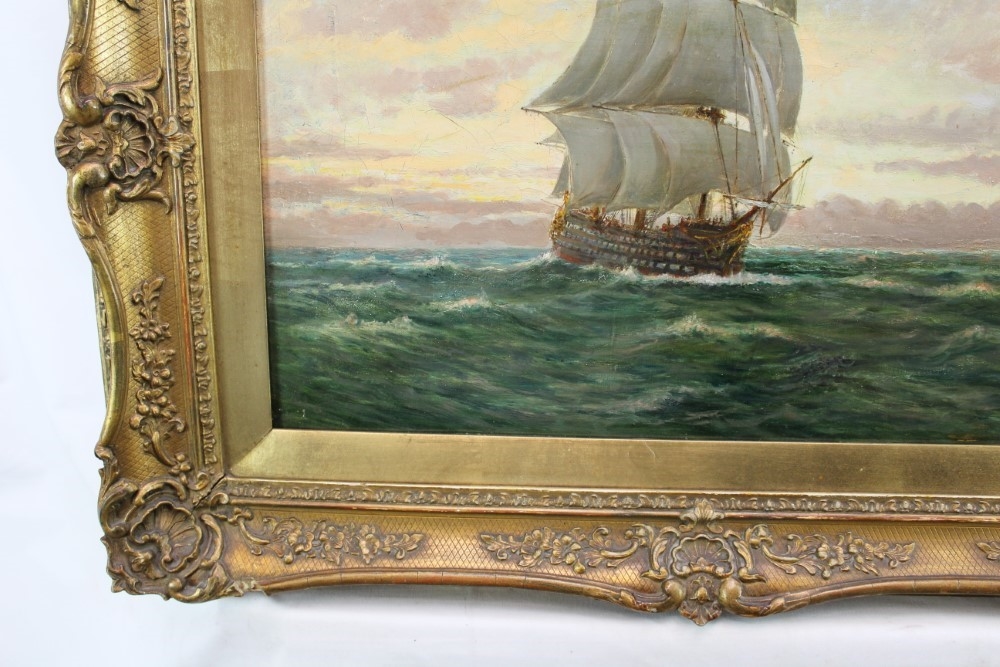 John Bonny Bonny | A clipper ship under full sail in a breeze | MutualArt
