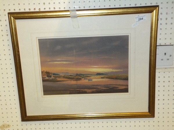 Tony Garner | Estuary at sunset | MutualArt