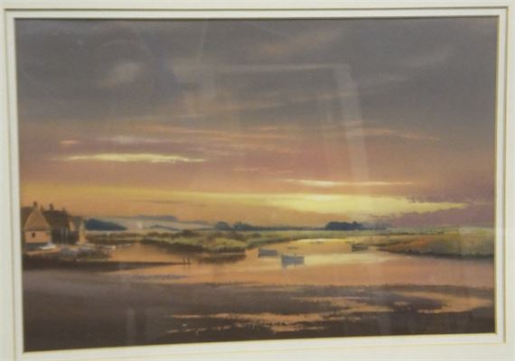 Tony Garner | Estuary at sunset | MutualArt