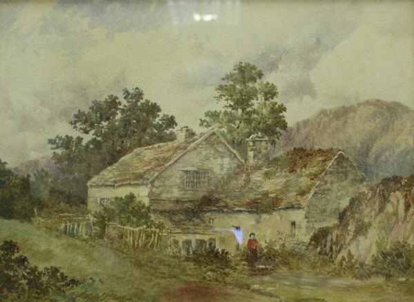 Andrew Deakin | A Welsh scene depicting cottages with a figure in the ...