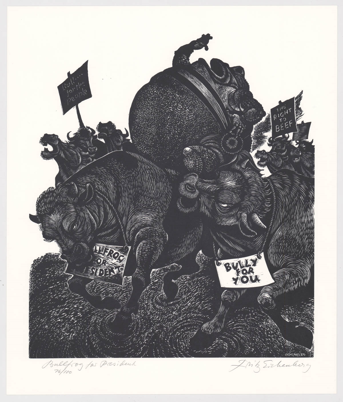 Fritz Eichenberg | The Lion and the Mouse, Bullfrog for President, The ...