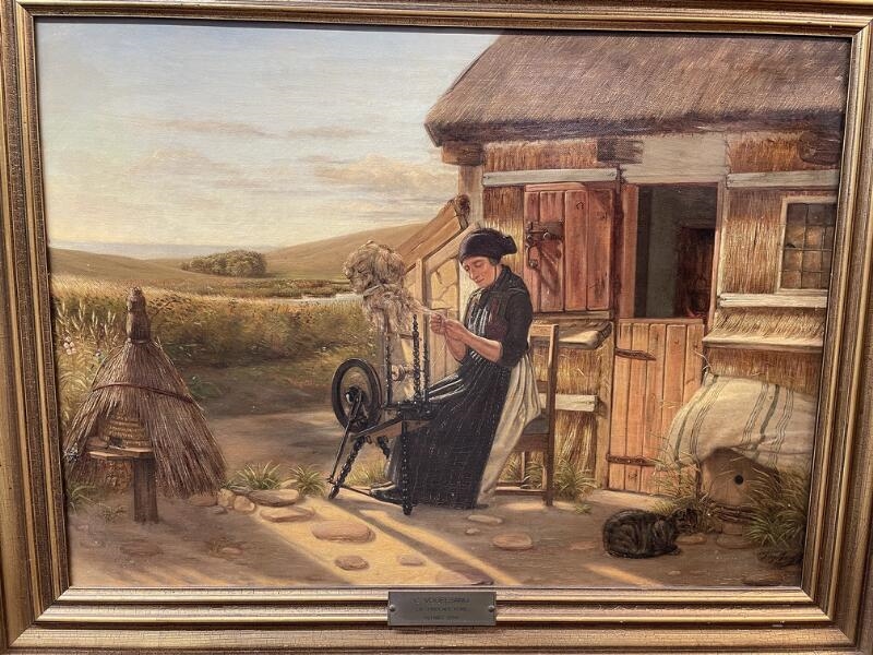 Christian Rudolf Vogelsang | A spinning woman from Refsnæs (1856 ...