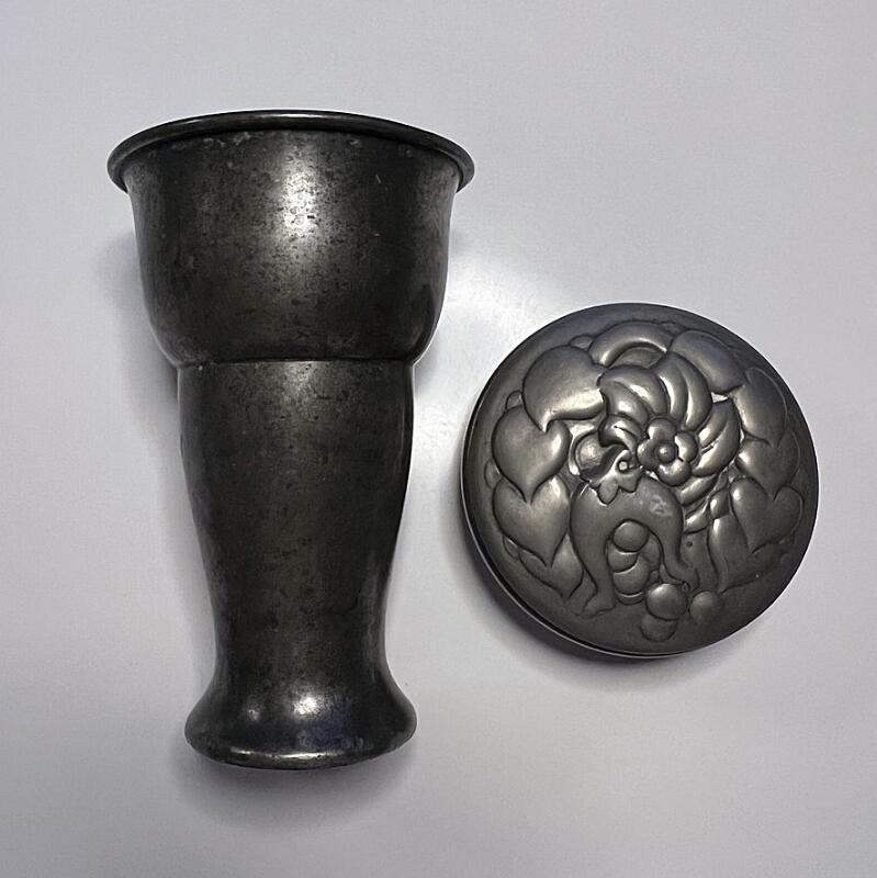 Mogens Ballin | Art nouveau vase and small pewter box | MutualArt