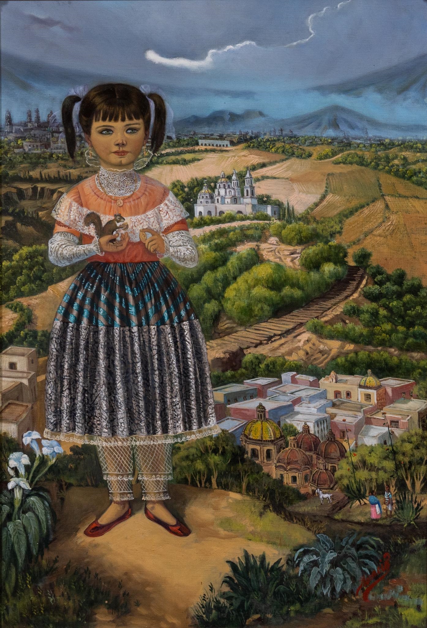 Horacio Rentería Rocha | Girl Holding a Squirrel | MutualArt