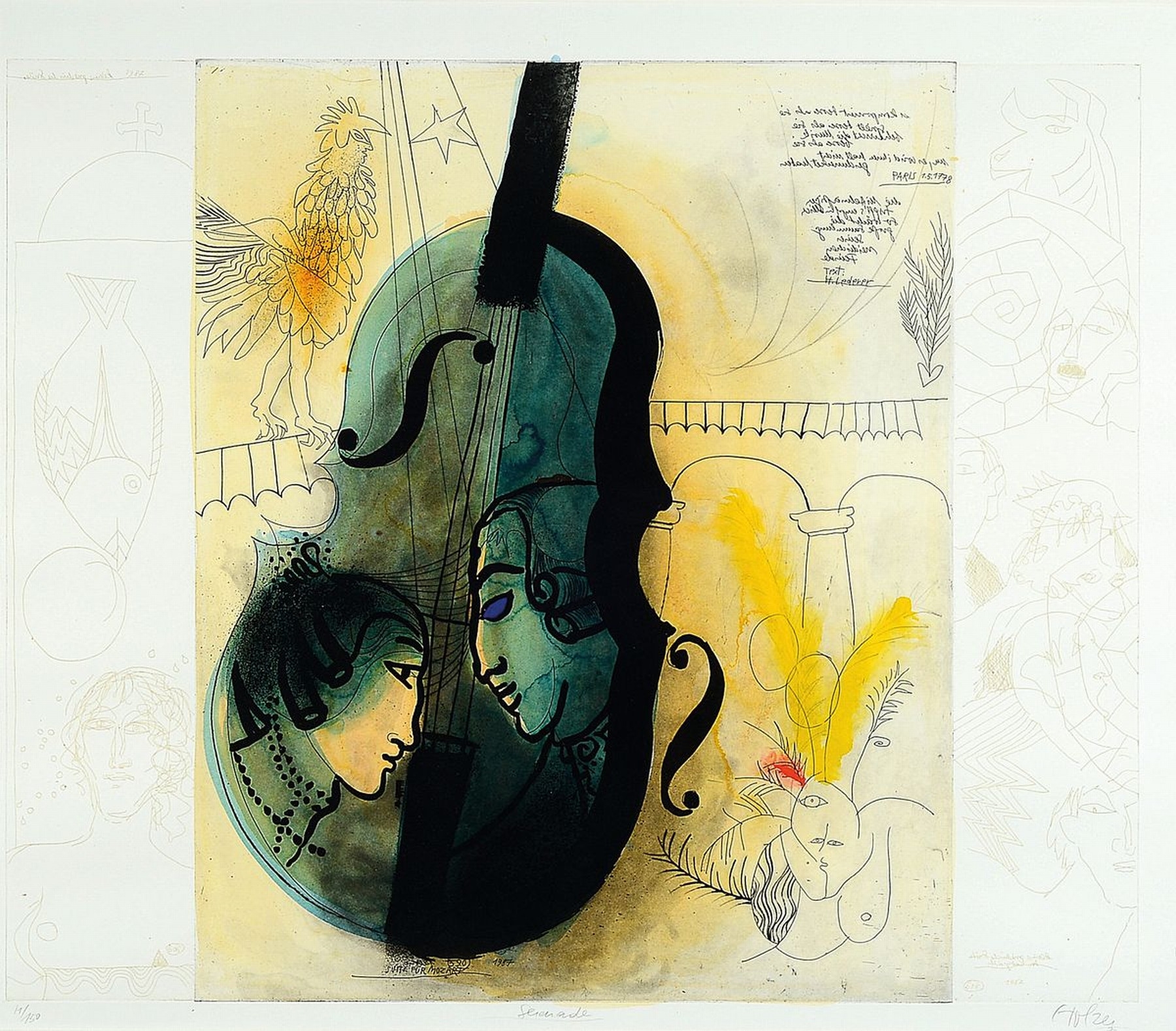 Adi Holzer | #Serenade# abstract-figural composition (1987) | MutualArt