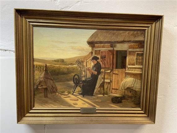 Christian Rudolf Vogelsang | A spinning woman from Refsnæs (1856 ...