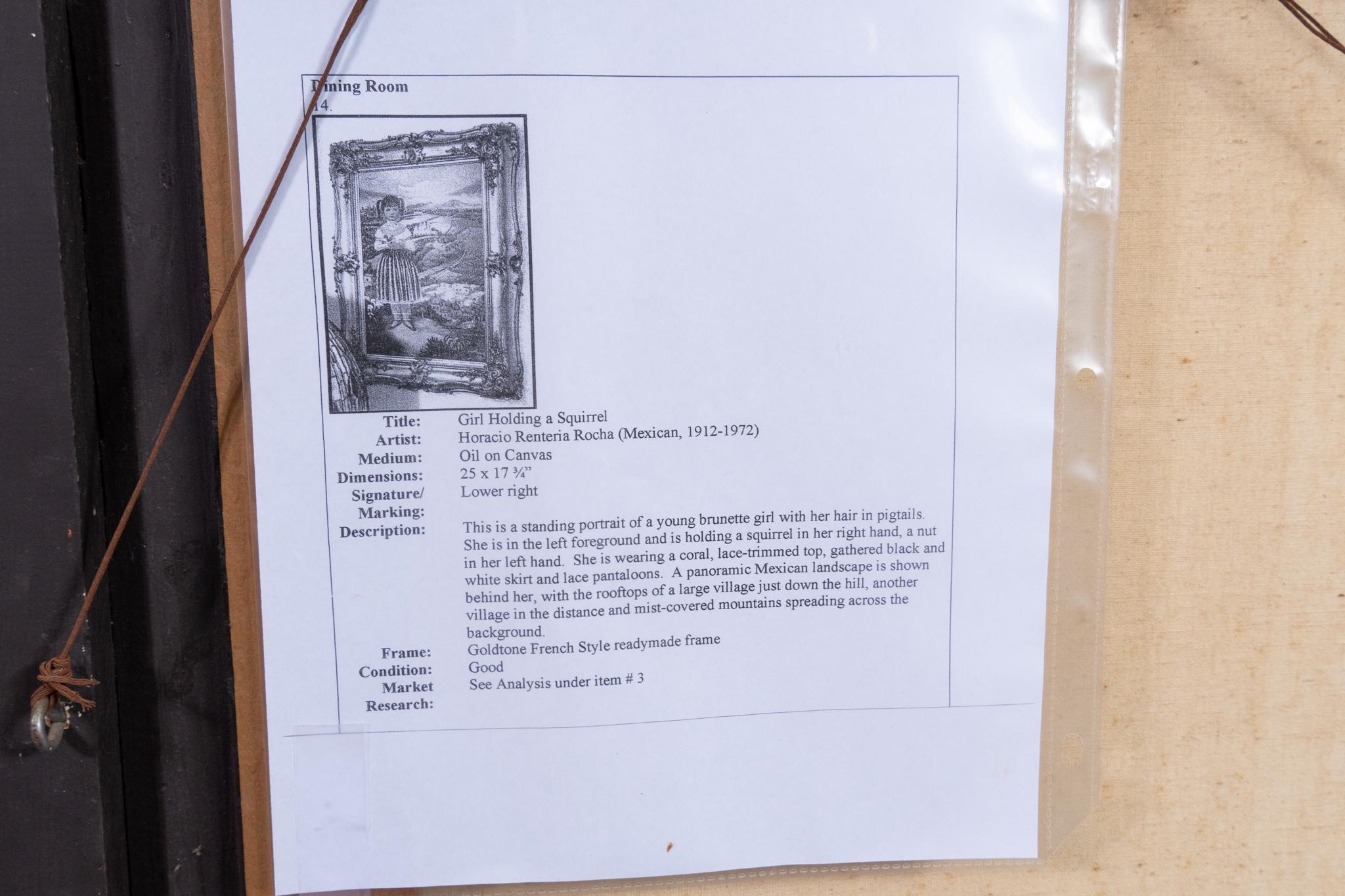 Horacio Rentería Rocha | Girl Holding a Squirrel | MutualArt