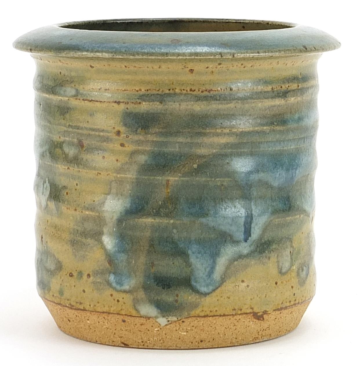 Michael Casson | studio pottery ribbed vase with impressed mark around ...