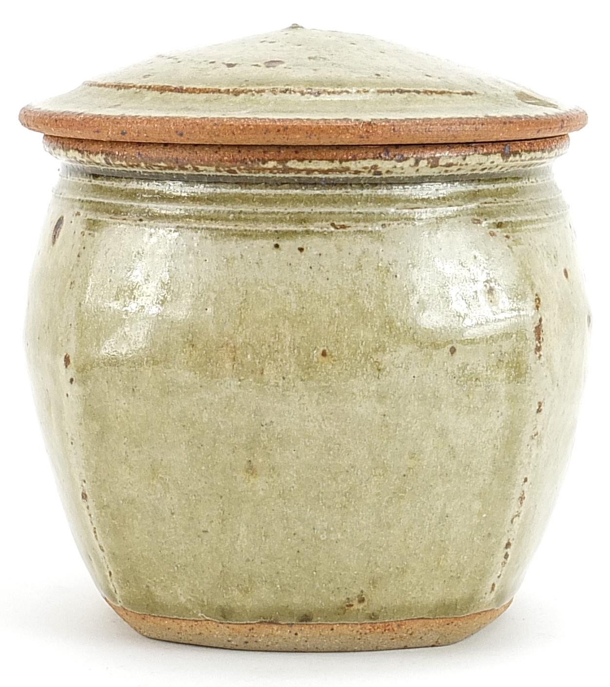 Richard Batterham | studio pottery jar and cover having a celadon glaze ...