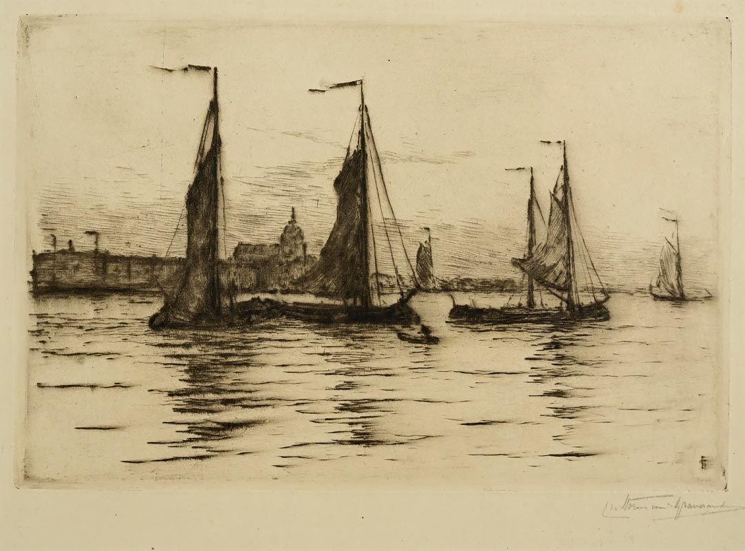 Carel Nicolaas Storm van 's Gravesande | Ships on the Merwede for Dordrecht | MutualArt