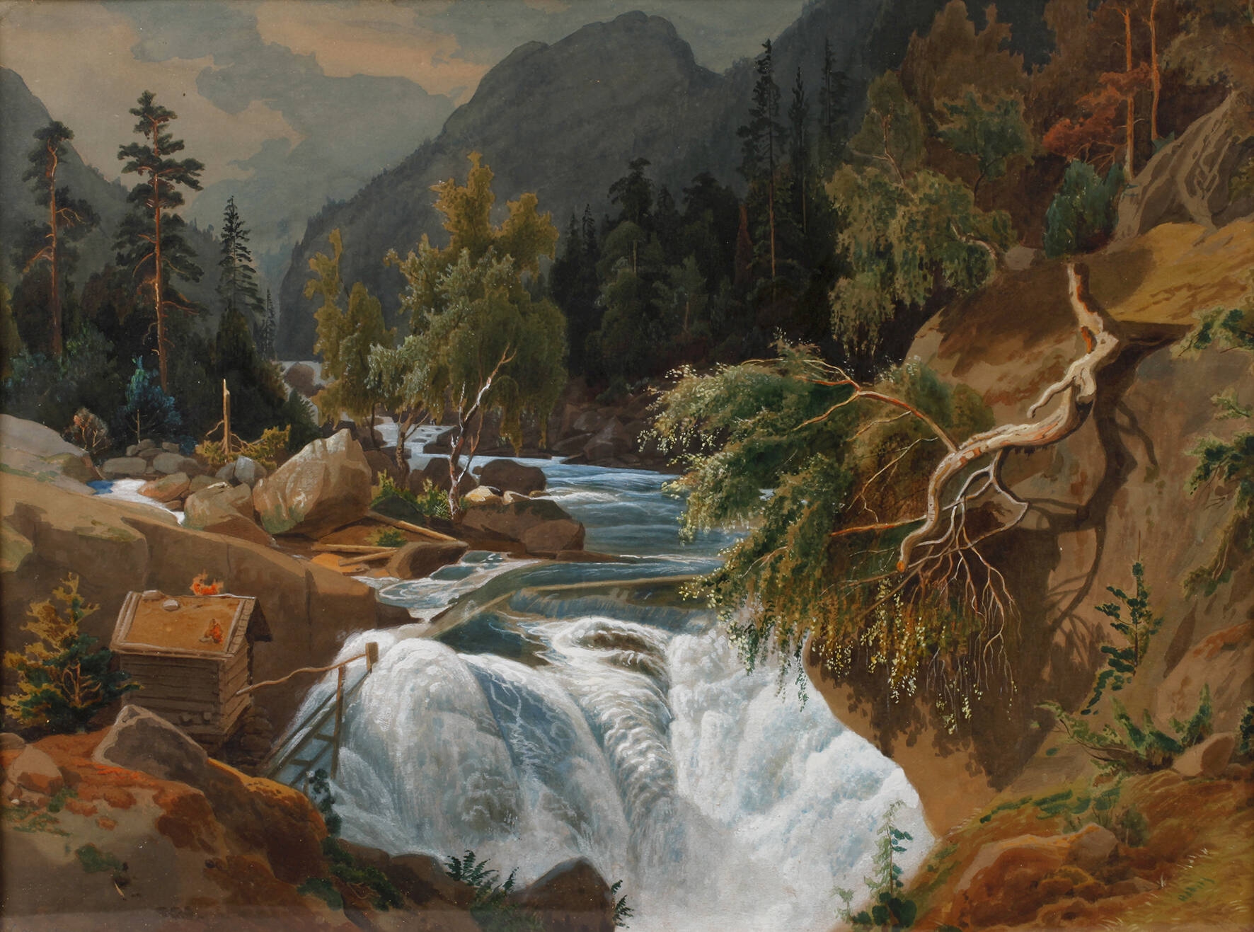 August Wilhelm Leu | Am Wasserfall (1844) | MutualArt