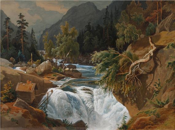 August Wilhelm Leu | Am Wasserfall (1844) | MutualArt