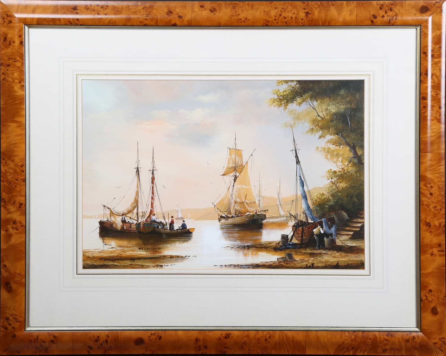 Ken Hammond | Cornish Harbour Scene with Sailing Vessels, probably ...