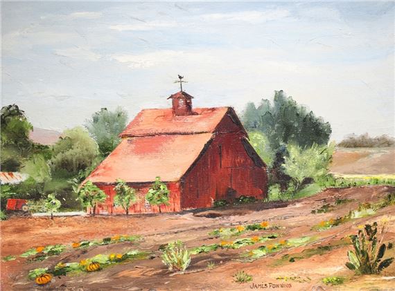 James Powning | barn with windmill | MutualArt