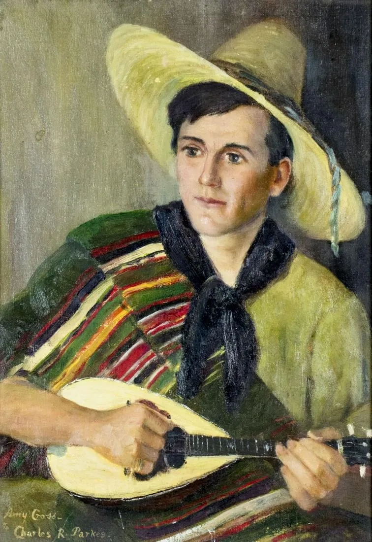 Amy Cross | Portrait of Boy Playing Mandolin | MutualArt