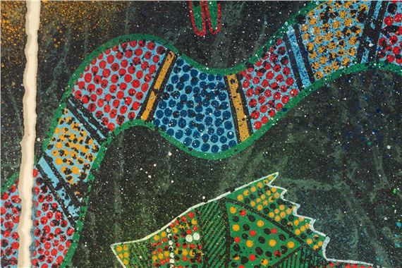 Leanne Reid Wanjidari | Dyptich of Fish, Dreamtime Serpent and Hands ...