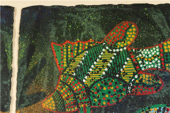 Leanne Reid Wanjidari | Dyptich of Fish, Dreamtime Serpent and Hands ...