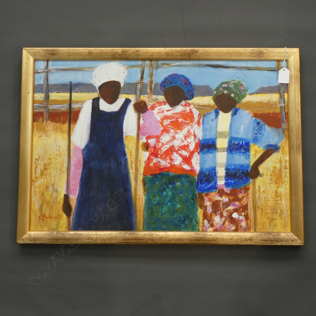 Kathryn Ambrose | AFRICAN VILLAGE LIFE THREE AT HARVEST, | MutualArt