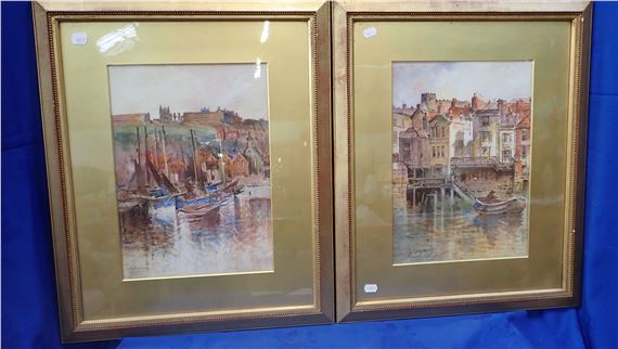 Alfred George Morgan | WHITBY ABBEY FROM THE HARBOUR | MutualArt