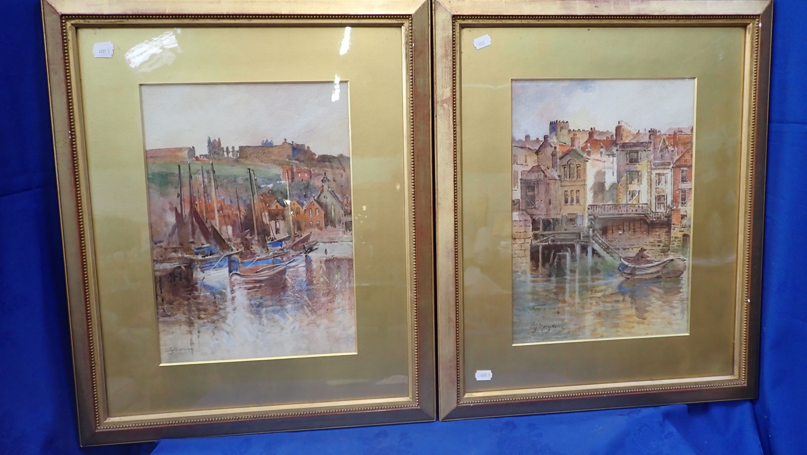 Alfred George Morgan | WHITBY ABBEY FROM THE HARBOUR | MutualArt