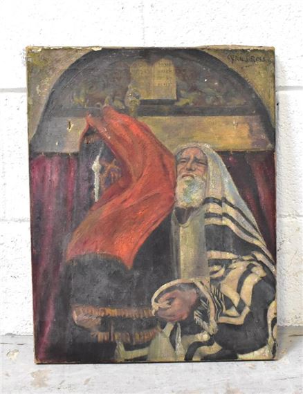 Cyril J. Ross | portrait of a Rabbi in traditional robes | MutualArt