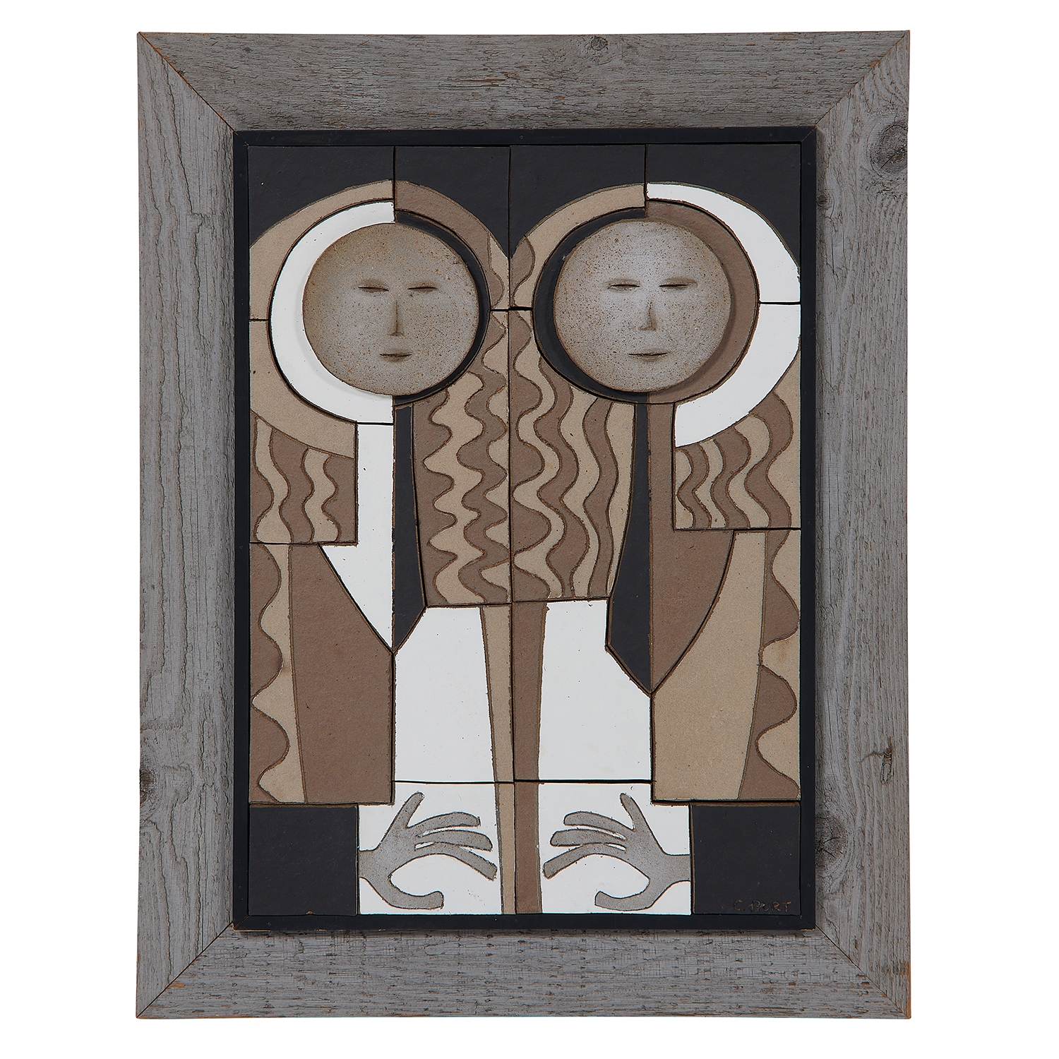Clyde Burt | wall plaque depicting two figures | MutualArt