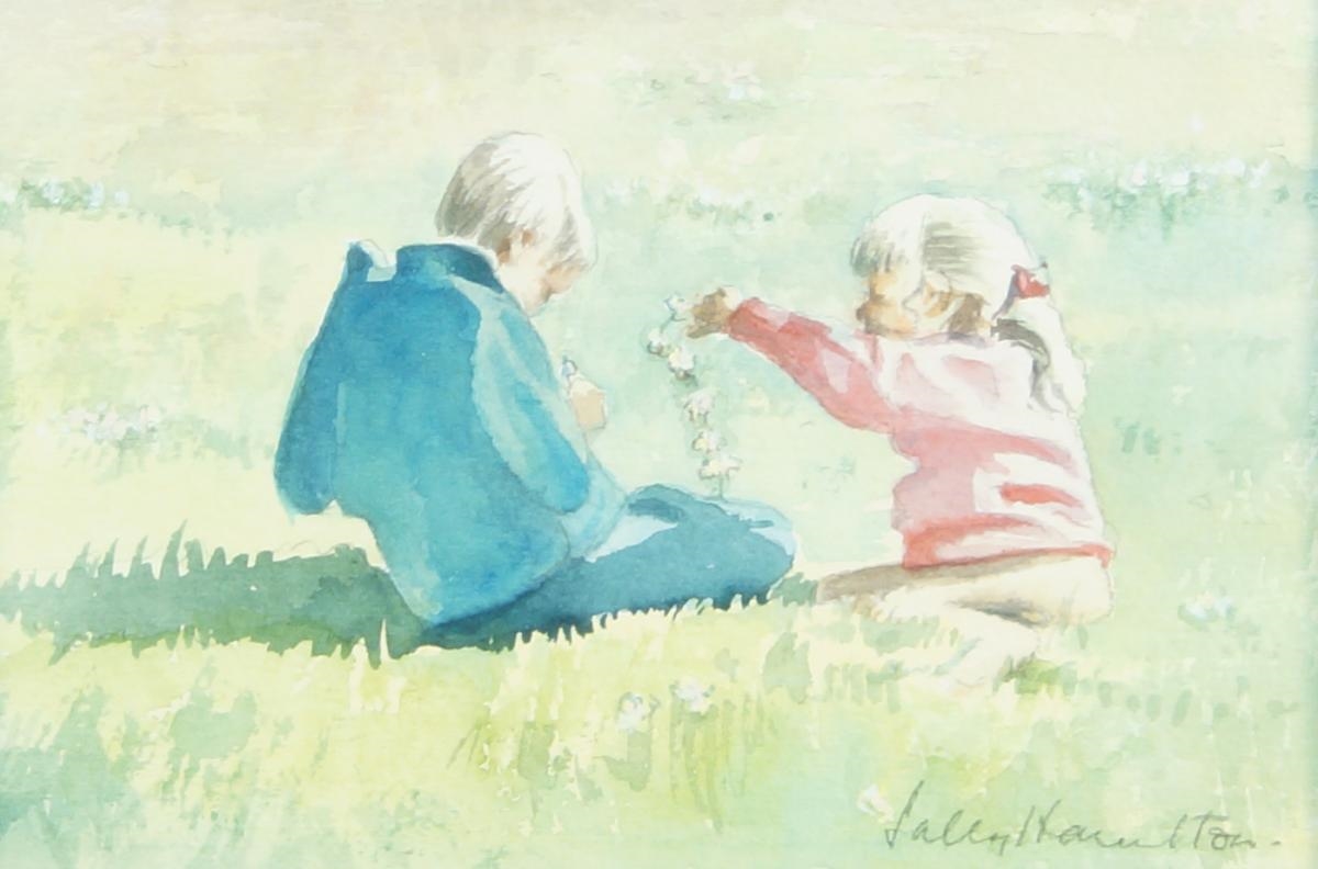 Sally Hamilton | Children at the beach, and Making daisy chains (21st ...