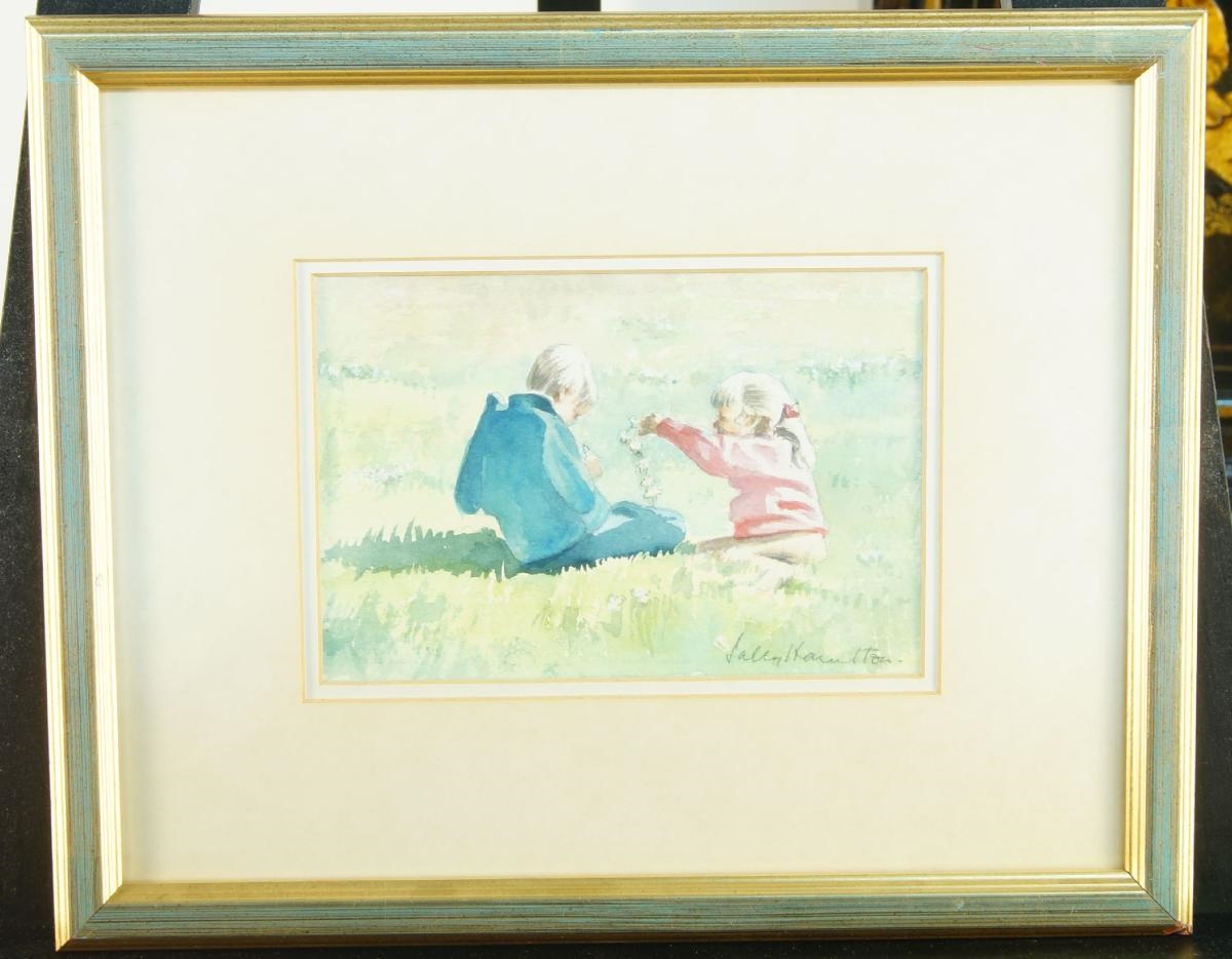 Sally Hamilton | Children at the beach, and Making daisy chains (21st ...